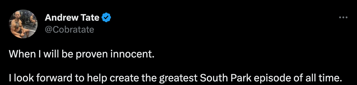 Andrew Tate Responds After Being ‘hilariously Roasted In South Park